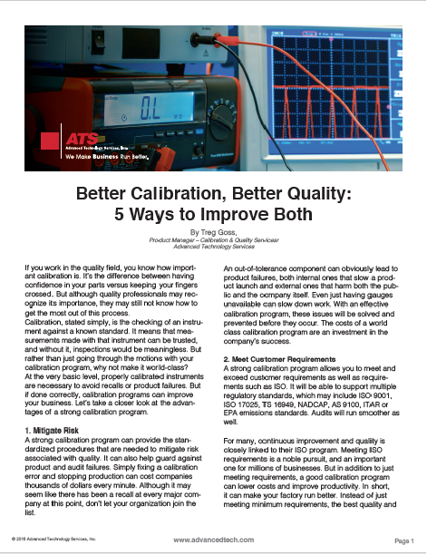 4 Ways to Improve Calibration and Quality | ATS