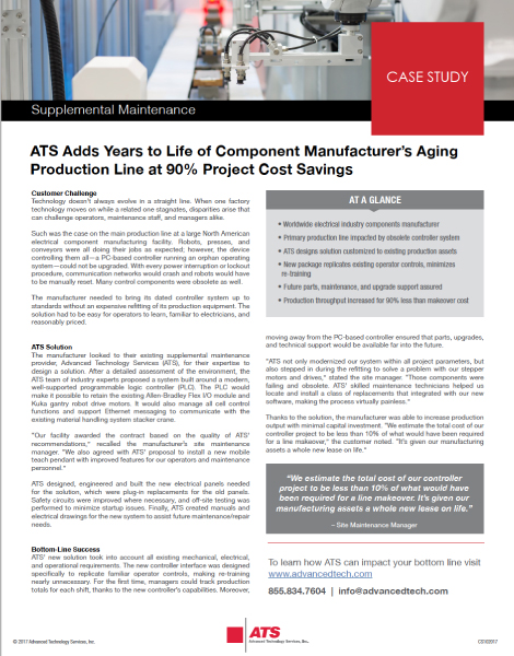 ATS Adds Years to Life of Component Manufacturer’s Aging Production ...
