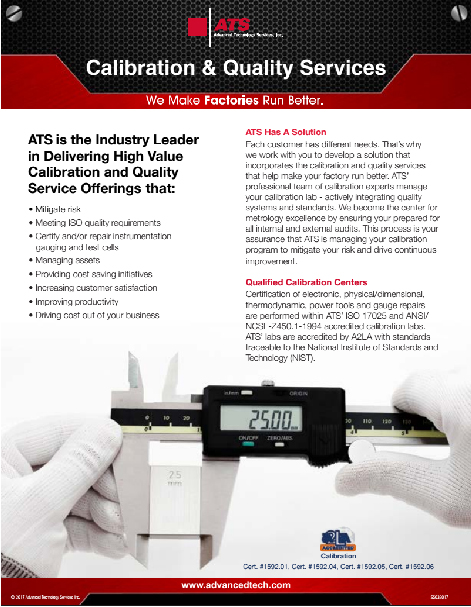 Calibration and Quality Services | Industrial Maintenance | ATS