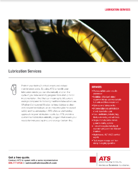 Lubrication | Equipment Protection & Maintenance | ATS