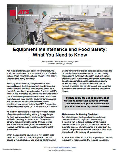 Equipment Maintenance & Food Safety - What You Need to Know | ATS
