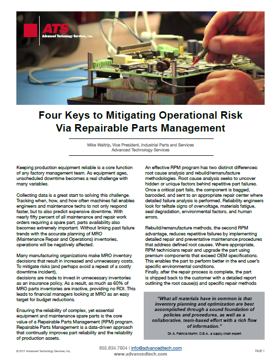 4 Keys to Reducing Risk with Repairable Parts Management | ATS