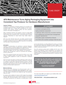 Production Equipment Maintenance Helps Hardware Manufacturer | ATS